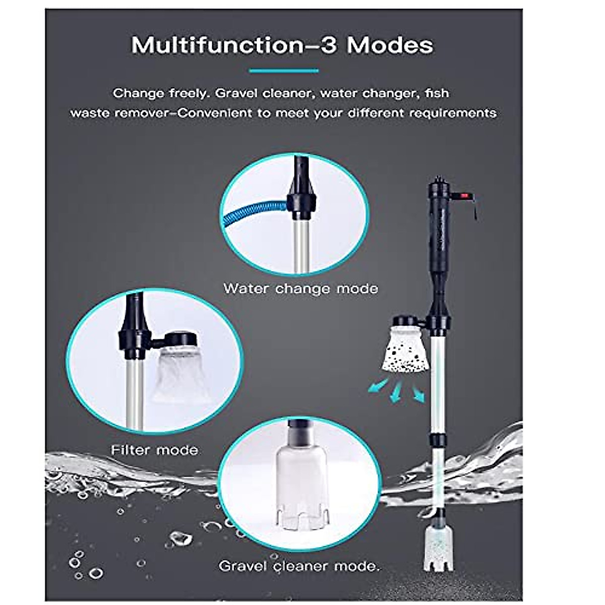 LONDAFISH Electric Fish Tank Vacuum Cleaner Syphon Operated Gravel Water Filter Cleaner Sand Washer