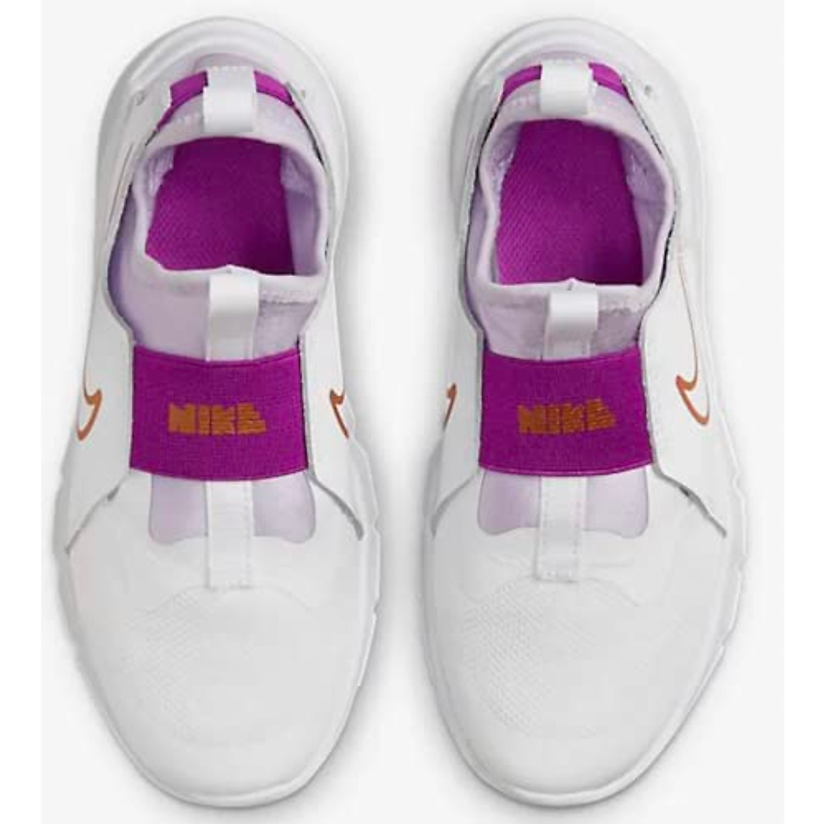 Nike Unisex-Child Flex Runner 2 Running Shoes, White/Metallic Copper, 7 Big Kid