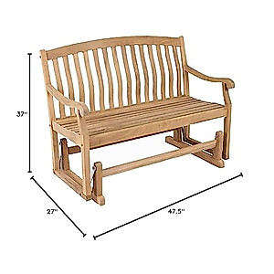 Cambridge Casual Superior Indonesian Arie Outdoor Glider Bench, OneSize, Natural Teak