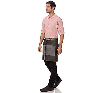 Chef Works Unisex Manhattan Half Bistro Apron, Black, One Size