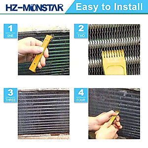 HZ-MONSTAR 2Pcs Air Conditioner Condenser Fin Comb Set, FCR6 Ring Fin Comb and Air Conditioner Condenser Brush, Condenser Fin Comb Brush Repair Tool, Straighten Evaporator Condenser for Condenser Coil