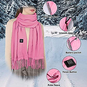 Electric Heated Scarf Women USB Heating Scarf with Neck Heating Pad Washable Shawl Soft Warm Neck for Men