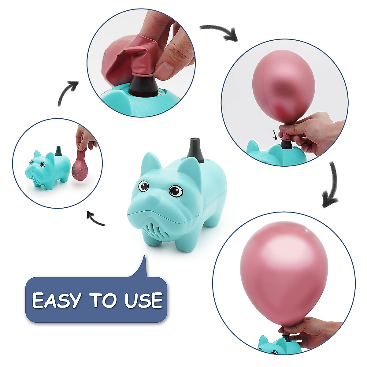 LIKEE Electric Balloon Pump Portable Balloon Inflator Air Blower with Balloon Arch &Garland Tools for Party Decoration (Green)