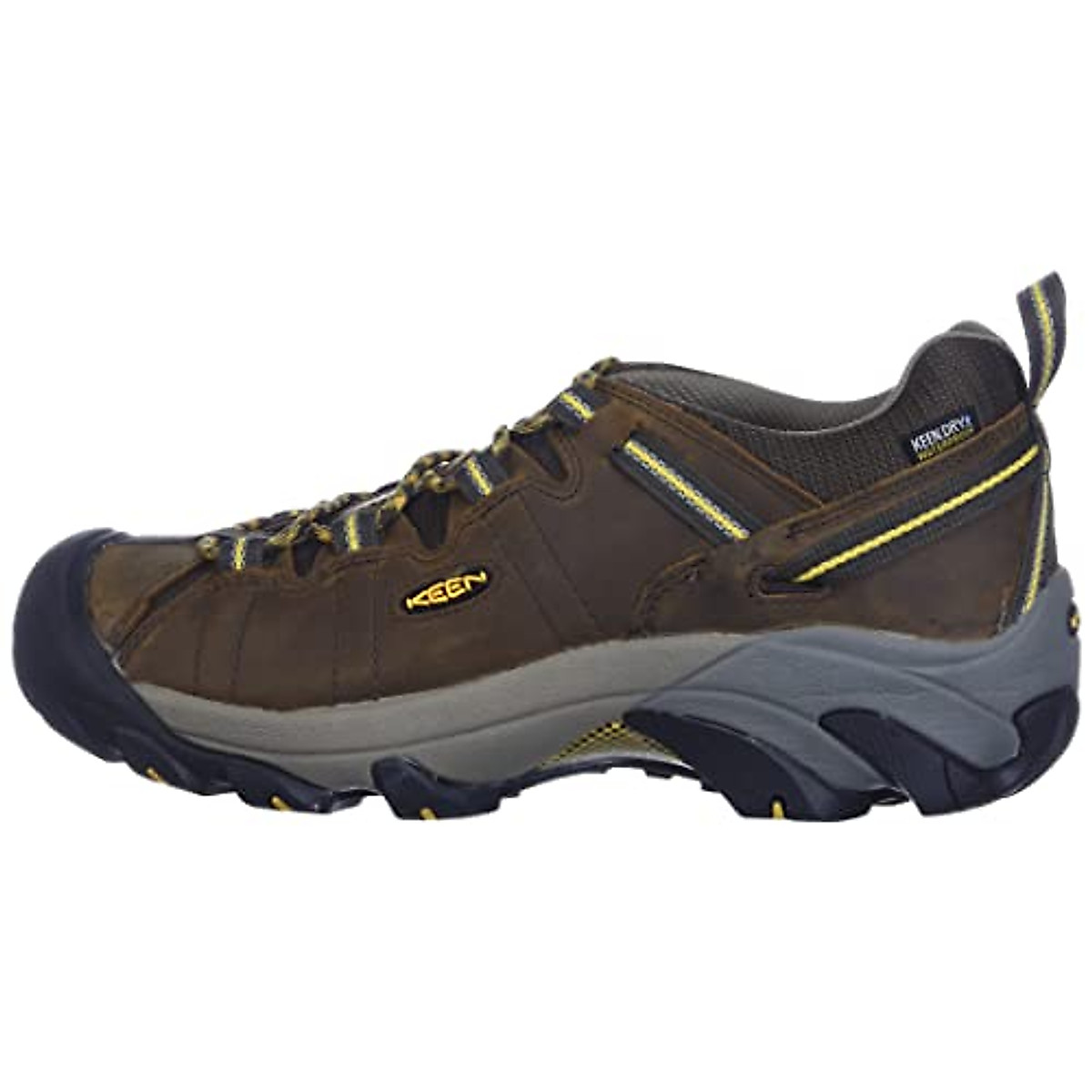 KEEN Men's Targhee 2 Low Height Waterproof Hiking Shoes, Cascade Brown/Golden Yellow, 9.5