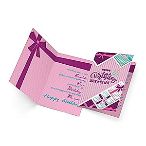 Birthday Card Sister With Love, Prime Greetings, Made in America, Eco-Friendly, Thick Card Stock with Premium Envelope 5in x 7.75in, Packaged in Protective Mailer