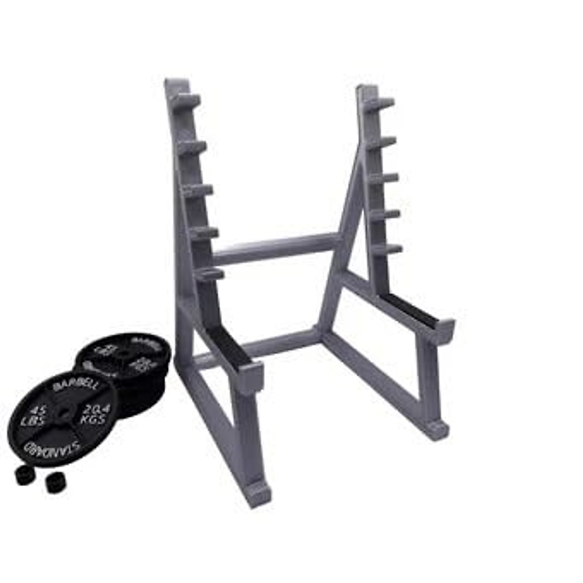 PRIMUZ Squat Rack Pen Holder And Mini Barbell Pen Holder ，Iron Material，For Office, School, Desk Pen Storage And Decorative Desktop (Four barbells and one bar)