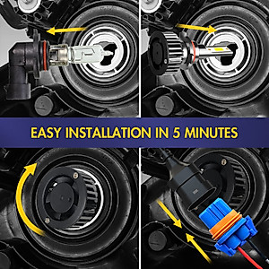 WVKVII Fit For Dodge Journey 2009-2019 LED Bulbs Combo 9005/HB3 High + 9006/HB4 Low Beam Lights Bulbs, 6000K Cool White Super Bright,IP68, 4