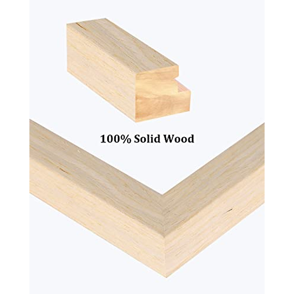 Egofine 8x10 Picture Frames Made of Solid Wood with Plexiglass, Display Pictures 4x6/5x7 with Mat or 8x10 Without Mat Set of 4 for Tabletop and Wall Mounting, Natural Wood