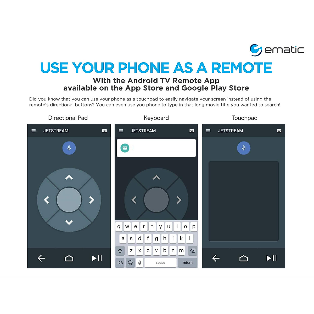 Ematic 4K Ultra HD Android TV Box with Built-in Chromecast + Netflix. Dual-Band Wi-fi (802.11AC) Model: AGT419
