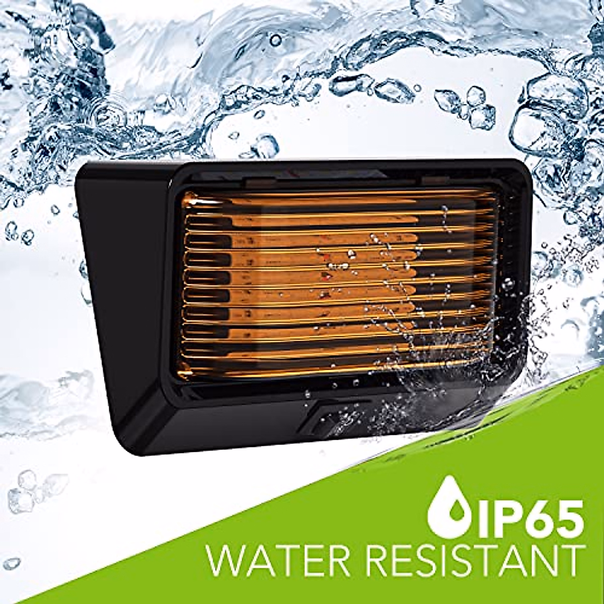 Leisure LED 2 Pack RV Exterior Porch Utility Light with Switch 12v 280 Lumen Lighting Fixture. Replacement Lighting for RVs, Trailers, Campers, 5th Wheels Black Base Clear & Amber Len (Black, 2-Pack)