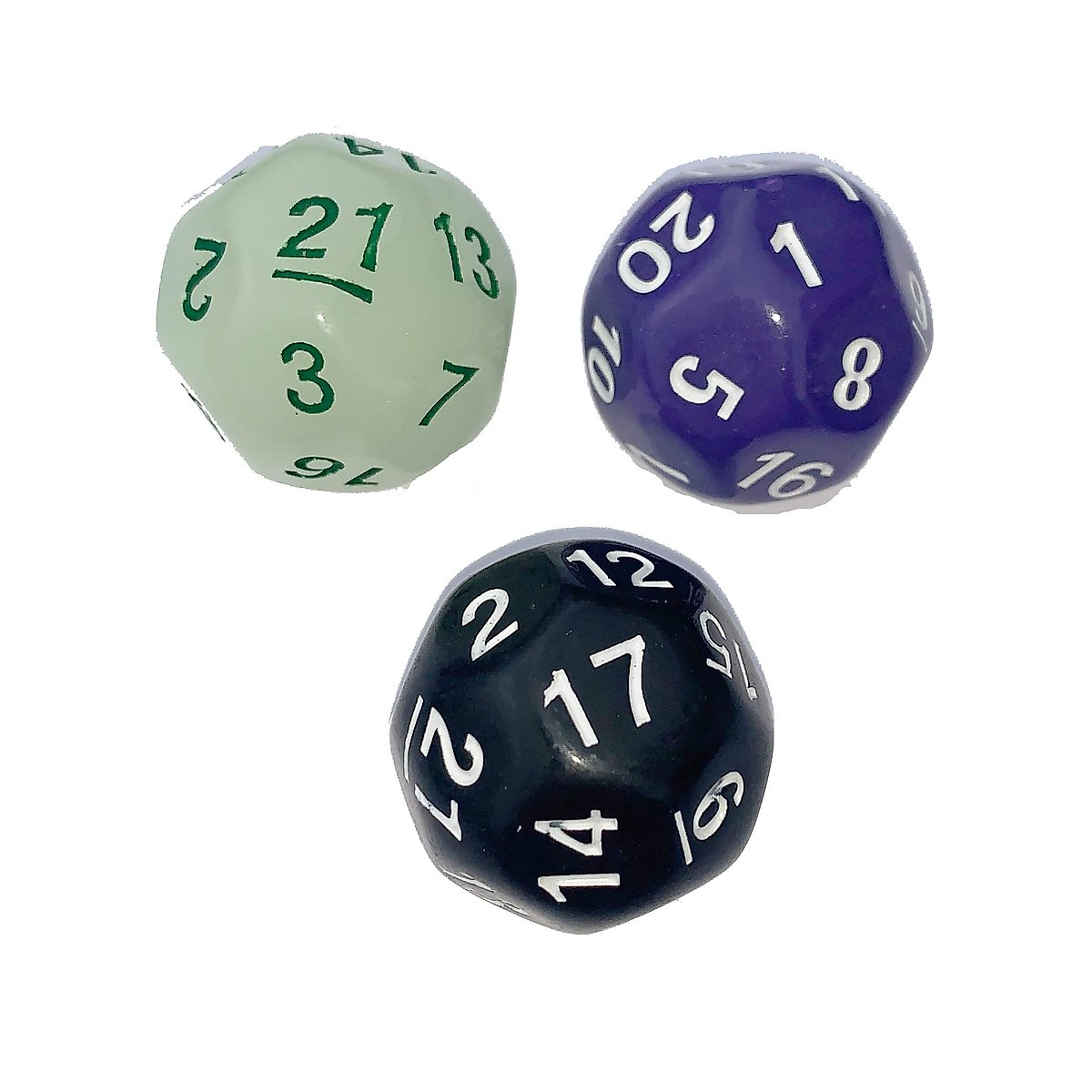 D21 - Unusual Dice - Multi-Colored Set of 3 dice