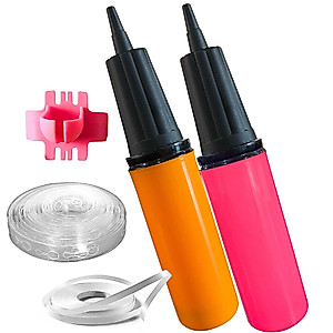 Balloon Pump Hand Pump-Balloon Inflator & Balloon Kit-2 Hand Air Pump for Balloons & Ballon Garland Kit- tie Tool, Balloon String & Tape for Birthday Party Decorations, Portable Air Pump Inflatables