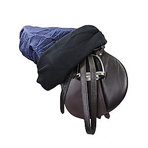 Derby All Purpose Nylon English Saddle Cover with Fleece Lining - Protects Saddles from Dust, Debris, and Damage - Fits Most Sizes and Styles of Saddles - Multiple Colors Available, Black