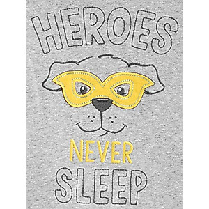 Simple Joys by Carter's Toddler Boys' 6-Piece Snug-Fit Cotton Pajama Set, Yellow/Grey, Monster/Trucks, 5T