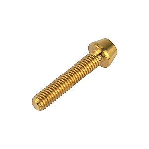 Wanyifa Titanium Ti Bolt M5x9 16 18 20 25 30 35 40 45 50 55 60mm Tapered Head Screws pack of 4 (M5x25mm, Gold)