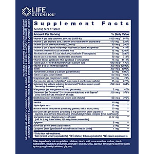 Life Extension One-Per-Day Multivitamin - Essential Vitamins & Minerals - for Healthy Immune Function, Cellular, Blood Vessel, Heart & Brain Health - Non-GMO, Gluten-Free - 60 Tablets