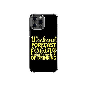 Weekend Forecast Fishing With A Change Of Drinking Sarcastic Funny Pattern Art Design Anti-Fall and Shockproof Gift iPhone case (iPhone XR)