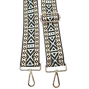 DEEPMEOW Wide Purse Straps Replacement Crossbody, Adjustable Retro Jacquard Guitar Strap, Multi-pattern Shoulder Bag Straps with Gold Hardware for Handbag (B-Retro strap)