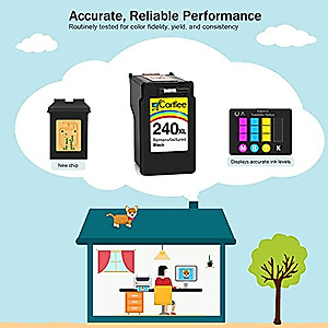 Cartlee 1 Black Remanufactured High Yield Ink Cartridge Replacement for PG-240XL 240 XL PIXMA MX472 MX452 MG3520 MX432 MX439 MG3220 MX512 MG2120 MX459 MG3620 MG3600 MX479