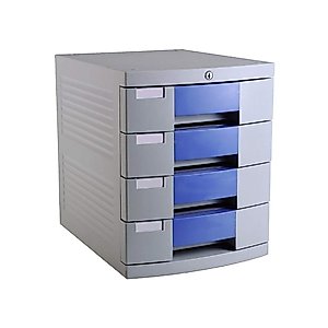 LEYT Flat File Cabinet, 4-Layer Drawer Storage Organization, with Lock/Blank Label，Suitable for Office Supplies