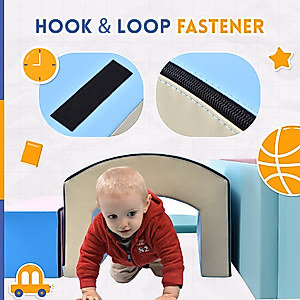 Merax Toddler Climbing Toys Indoor, 5 Piece Climb, Crawl and Tunnel Soft Play Equipment, Foam Climbing Toys for Toddlers 1-3