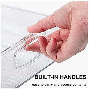 YYDSHEN Fridge Storage Clear Stackable Pantry Bin for Refrigerator, Freezer, Kitchen Cabinet-Free BPA, Plastic Food Organizers Containers, large, yellow