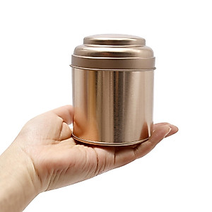 YSDADEEN 6 Pack Tea Tins Canister with Airtight Double Lids, Loose Leaf Tea Storage, 8 oz Round Tin Can Box for Loose Tea Bags Coffee Sugar Candy Spices