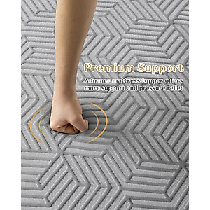 BedStory Firm Mattress Topper Queen - 3 Inch Memory Foam Mattress Topper - High Density Foam Bed Toppers for Back Pain Relief