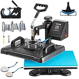 VEVOR Heat Press Machine 12x15 inch 8 in 1 Combo Digital Multifunctional Sublimation Heat Transfer Machine 360 Degree Rotation Swing Away for Printing T Shirts Hat Mug Cap Plate