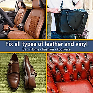 Leather and Vinyl Repair Kit. Repairs and Touch Ups [Restore Scratches, Stains and Cracks] to Any Colored Couches, Car Seats, Shoes, Handbags Or Dashboards. Easily Match Colors with 5 Leather Shades
