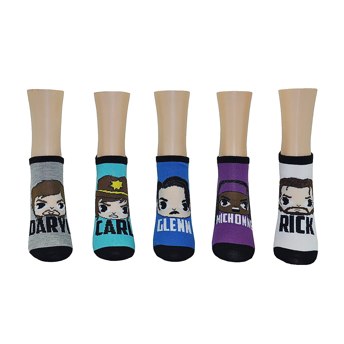The Walking Dead Lowcut Socks (5 Pair) - Novelty Gift Low Cut Socks - Fits Ladies Shoe Size 4-10