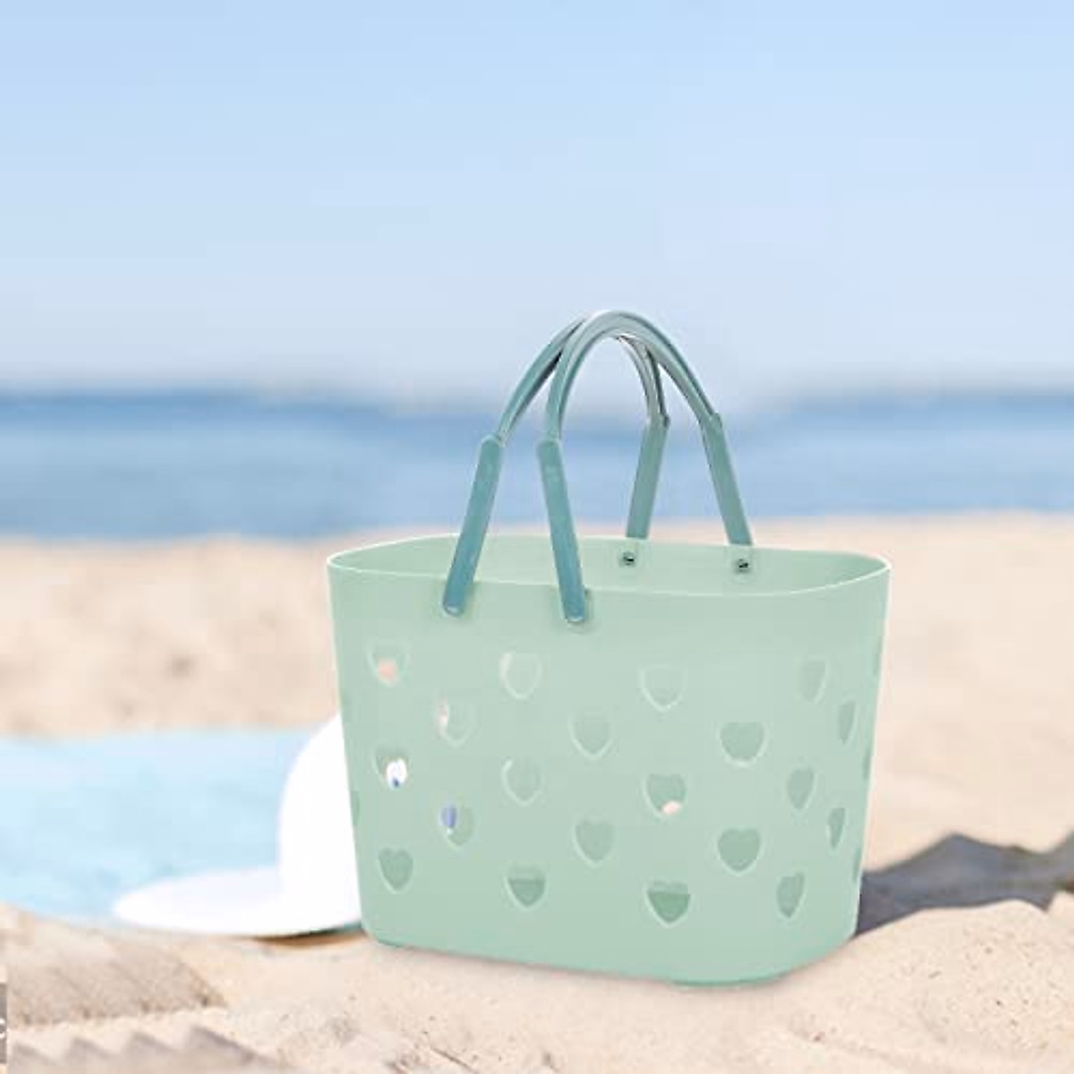 Yiser Portable Shower Caddy Tote Plastic Storage Basket with Handle Box Organizer for Bathroom Pantry Kitchen College Dorm Waterproof Washable Tip Proof Vacuum Seal Coffee Container (Green, One Size)