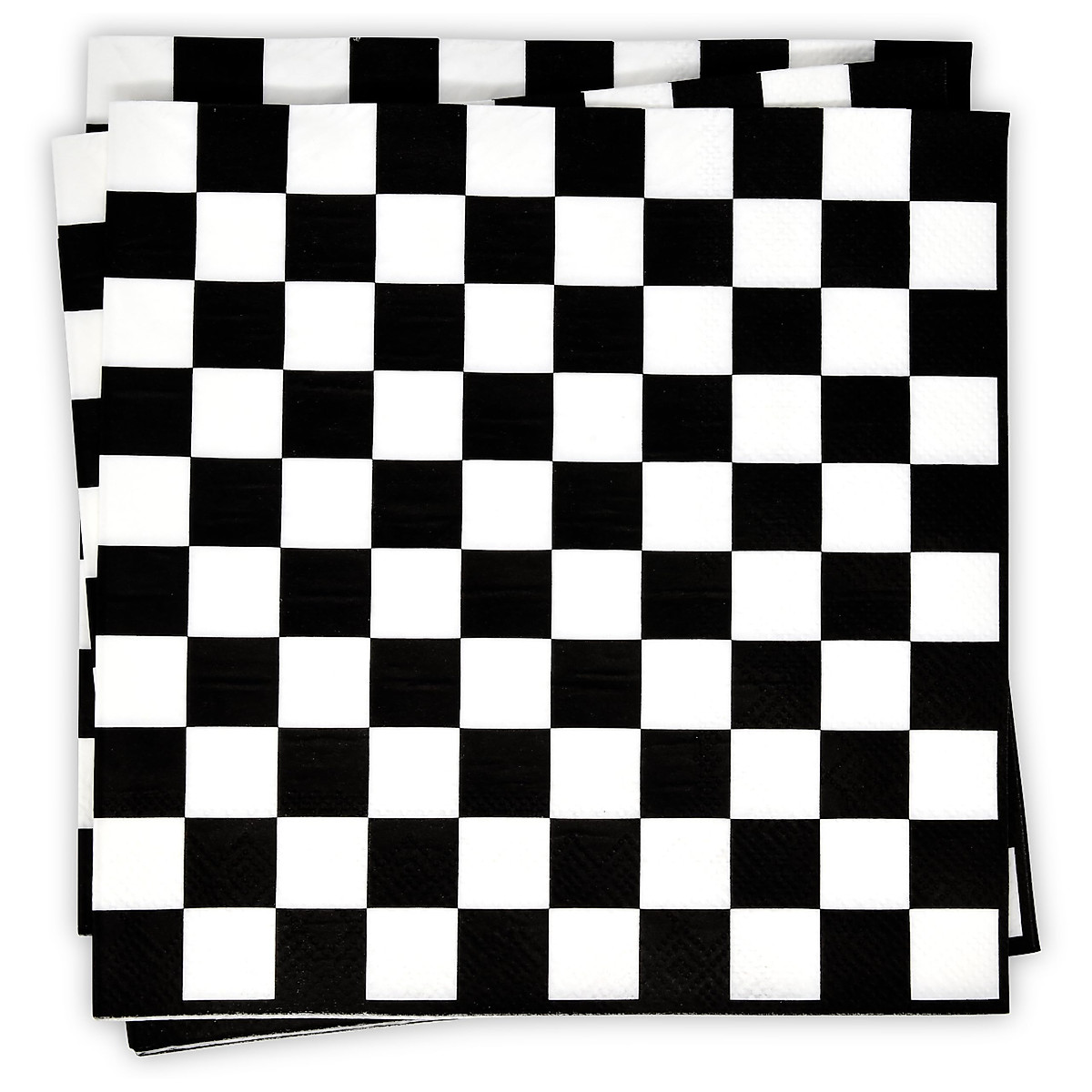 Gift Boutique 100 Black & White Checkered Luncheon Napkins Disposable Paper Checkered Plaid Lunch Napkin for Racing Car Picnic Camping Birthday Party