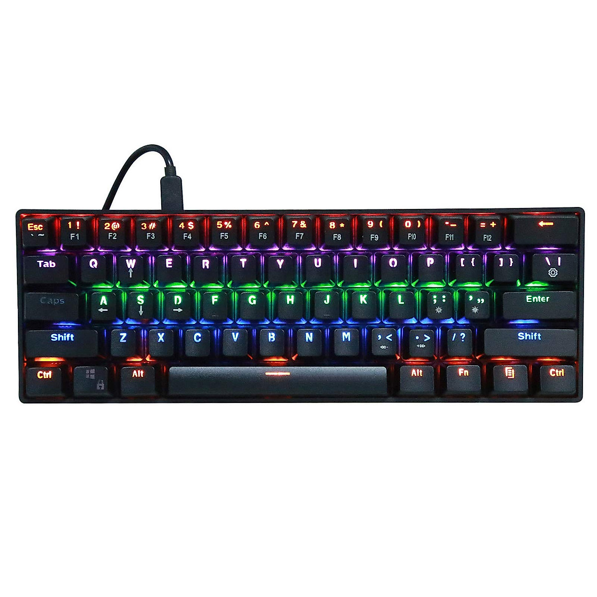 Estink Gaming Keyboard,61 Key Wired Mechanical Keyboard,LED Backlit Gaming Keyboard,Gaming Keyboard with Blue Switch,Suitable for Home and Office