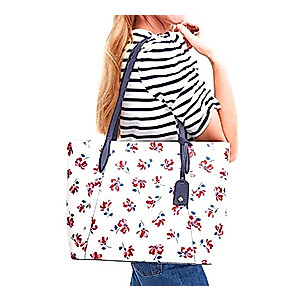 Kate Spade Cara Tea Garden Toss Large Top Zip Tote White Pink Floral Blue Multi