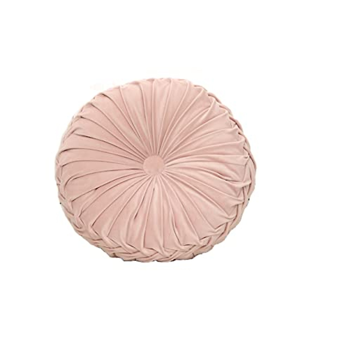 Jojocotduv Craftsmanship Pleated Throw Pillow, Home Decorative Round Pumpkin Velvet Cushion, Floor Pillows for Living Room Chair Couch Sofa (Pink)