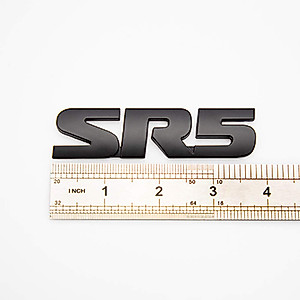 2X SR5 Emblem V6 SR5 Trunk Side Fender Rear Tailgate Decal Metal Sticker Badge Suitable for Tacoma (Black)