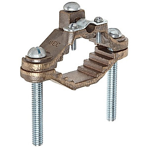 Morris Products 91672 Ground Clamp, for Armored and Unarmored Wire, 1-1/4-2" Water Pipe Range, 8-4 Wire Range