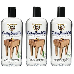 Howard Products BBB012 Butcher Block and Cutting Board Oil, 12-Ounce (3-Pack)