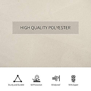 Outsunny 10' x 12' Gazebo Sidewall Set with 4 Panels, Hooks/C-Rings Included for Pergolas & Cabanas, Beige