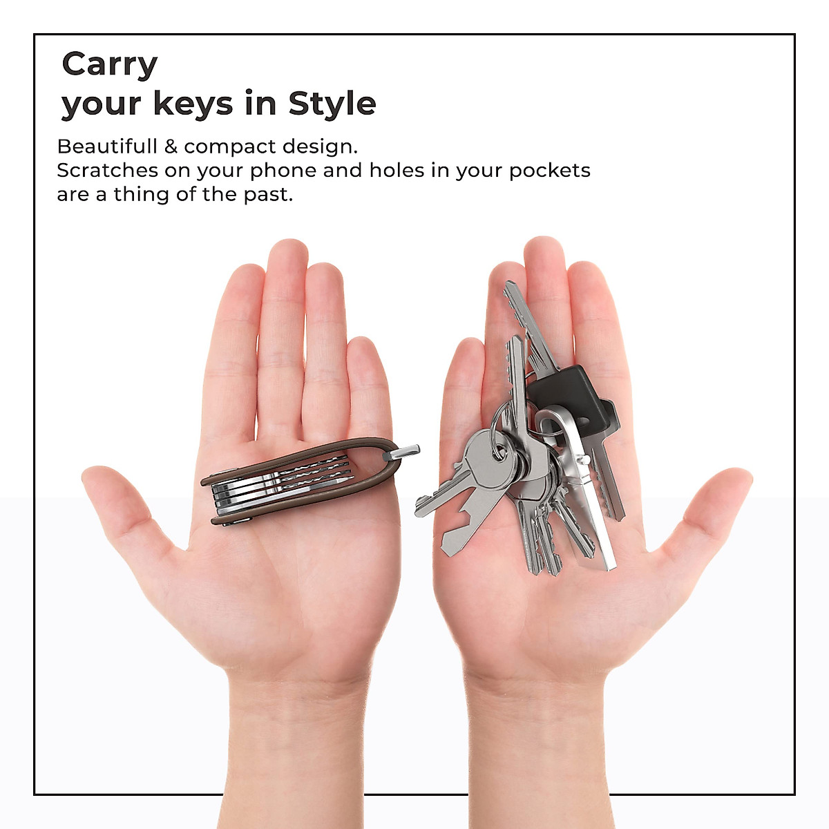 Northwall Keychain Holder, Key Holder Pocket Secure Key Ring, Keychain Accessories for Men, Key Chain Organizer ThorKey Brown