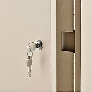 Global Industrial Medium Narcotics Cabinet, Double Door & Door Lock, 16" W x 8" D x 24" H, Beige