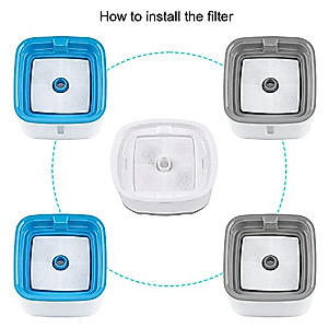 Wonder Creature Cat Water Fountain Filter, Square Cat Fountain Replacement Filters, 8 Carbon Filters Pack