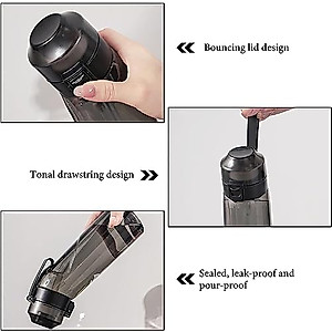 FCLMHD Flavored Pods for Flavored Water Bottle,650ML Fruit Fragrance Water Bottle with RANDOM 2 flavour pods Water Cup,for Gym and Outdoor Gift (black+2Pods)