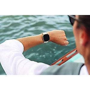 Fitbit Sense Advanced Smartwatch with Tools for Heart Health, Stress Management & Skin Temperature Trends, White/Gold, One Size (S & L Bands Included)