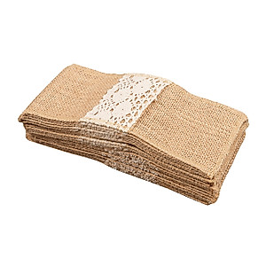 Jucos Burlap Cutlery Silverware Holders Utensil Pouch Knifes Forks Bag for Vintage Natural Farmhouse Wedding Gift (20 pcs in a set)