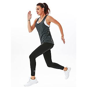 SILKWORLD Womens Athletic Tops Tank Tops for Women Casual Summer Open Back Workout Tops for Women, Black Grey, XXL