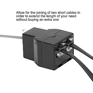 Uvital RJ12 6P6C 1 Female to 2 Female Telephone Line Splitters, Telephone Landline Cable Connector and Separator(Black,4 Pack)
