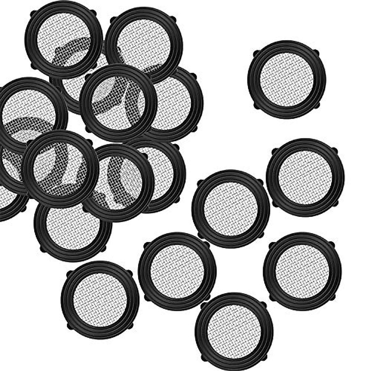 20 Packs Stainless Steel Filter Garden Hose Washer, Self Locking Tabs Keep Washer Firmly Set Inside Fittings with 40 Mesh for 3/4 Inches Garden Hose and Water Faucet