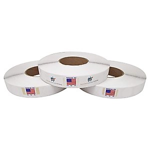 IDEALSEAL White 1" Wafer Seals Envelope Seals (No Perf) 5000 Tabs Per Roll (3 Rolls Per Box) for Tabbing Friction Fed Tabbers